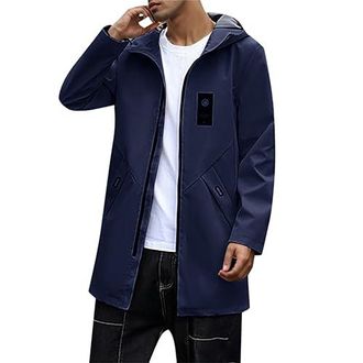 Generic Manteau Homme Hiver Chaud,Manteaux dext&eacute;rieur pour hommes &agrave; coupe ajust&eacute;e longueur moyenne fermeture &eacute;clair Trench-Coat &agrave; capuche design moderne et fo