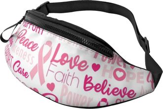 Generic G&uuml;rteltasche Mode Sporttasche Brustkrebs-Rosa Schleifen Atmungsaktiv Brustbeutel F&uuml;r Wandern Fitness Laufen 14X35Cm