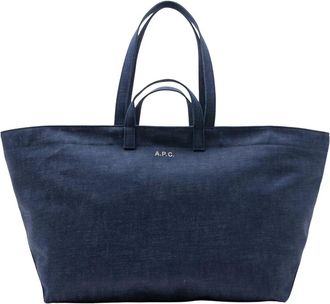 A.P.C. A.p.c., Femme, Sacs, Bleu, Taille: ONE Size Le Drummer Toile Tote Bag