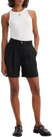 Levi's Pleated Trouser Short Blacks, Pantalon PLISS&Eacute; Court Noir aux Femmes, Caviar