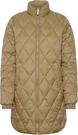 Part Two Damen Womens Jacket Quilted Casual Fit High Collar Mid-thigh Length Zipper Oberbekleidung, Ermine