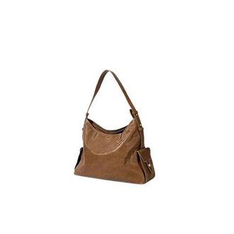 Generic Compatible avec le sac &agrave; dos de suivi for femme, bandouli&egrave;re en cuir pleine fleur(Khaki)