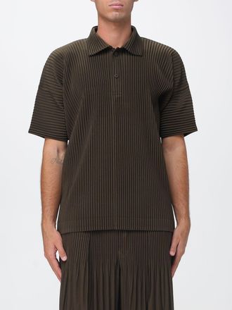 Homme Pliss&eacute; Issey Miyake Polo &agrave; manches courtes Homme Pliss&eacute; Issey Miyake en cr&ecirc;pe pliss&eacute;