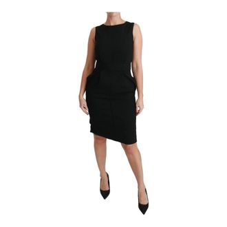 Dolce & Gabbana Luxuri&ouml;ses Sheath-Kleid mit Logo-Details - - Dresses - Damen - Schwarzk - 2XL