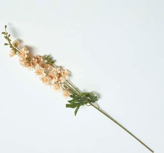 Homescapes Künstlicher zweistieliger Blütenzweig Levkoje/Matthiola incana apricot 87 cm, Kunstzweige wie echt