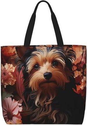 Generic Fleur De Yorki Sac Courses L&eacute;ger Tote Bag D&eacute;contract&eacute; Sac Fourre-Tout Pour Plage Travail Shopping