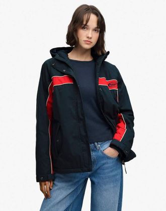 Superdry Vintage Kapuzen-Windjacke in Eclipse Navy-Marineblau