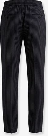 Dolce & Gabbana Mens Jogging Trousers Pinstriped Wool Blue Virgin
