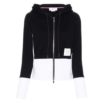 Thom Browne Color Block Zip Hoodie mit 4 Bar - - Sweatshirts & Hoodies - Damen - Blau - M