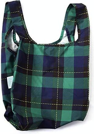 Kind Bag Mini sacs 100% recycl&eacute;s, r&eacute;utilisables, solides, r&eacute;sistants &agrave; leau, pliables, fabriqu&eacute;s &agrave; partir de 4 bouteilles en plastique (100% rPET) (tartan)
