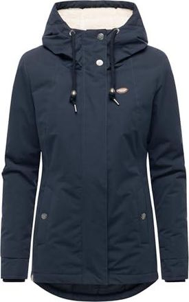 Ragwear Alvena YOUMODO Manteau long dhiver chaud et imperm&eacute;able pour femme avec capuche confortable et r&eacute;glable Tailles XS &agrave; 6XL, bleu marine, 3XL