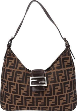 Fendi Crossbody Bags - Fendi FF Monogram Baguette Buckle Shoulder Bag - Gr. unisize - in Braun - f&uuml;r Damen