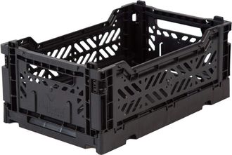 AYKASA Ay-Kasa Klappkiste, stabile Faltkiste aus Kunststoff, stapelbar, Black, Mini (27x17x11cm)