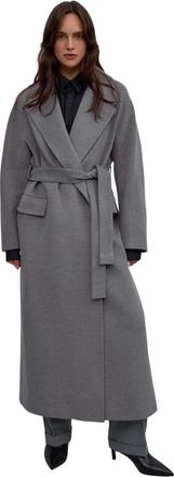 Estro & Luminara Femme, Manteaux, Gris, Taille: 40 FR Belted Manteaux