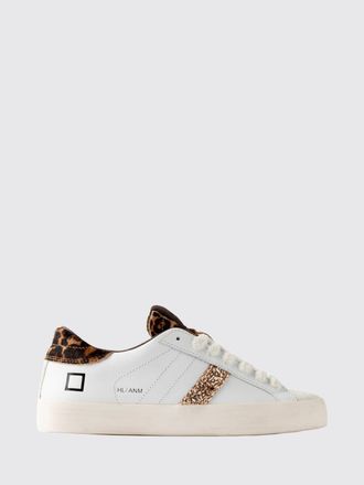 D.A.T.E. D. A.T. E. Hill Low-Top-Sneaker aus Leder mit Animal-Print und Glitzer-Eins&auml;tzen