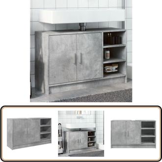 vidaXL Vidaxl - Armoire dévier gris béton 90x29x55 cm bois dingénierie - Meuble De Salle De Bain - Armoire De Lavabo - Rangement Salle De Bain - Évier