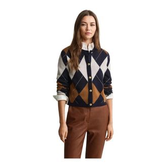 GANT Gilet Jacquard Diamant - Femme - Pulls - Multicolore - Taille: 42 FR