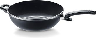 FISSLER Ceratal Orbit Black/Aluminium-Wok (Ø 32 cm, 6 L) große Keramik-Bratpfanne beschichtet antihaftend, hoher Rand, Made in Germany - Induktion
