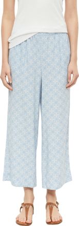 s.Oliver Stoffhose S.OLIVER, Damen, Gr. 46, N-Gr, coastal blau aop, Web, Obermaterial: 100% Viskose, gemustert, normal lang, Hosen Stoffhose, Sommerhose mit Al