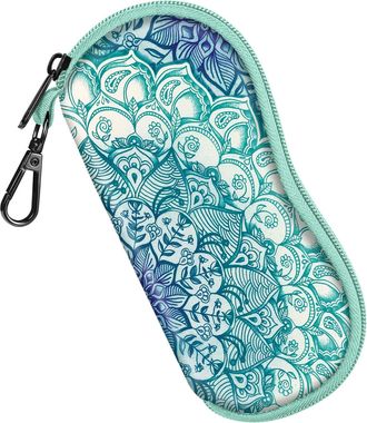 Fintie Fintie Brillenetui Weich - Neopren Sonnenbrille Etui Ultraleicht Brillenhülle mit Karabiner für Damen Herren Schwimmbrille, Smaragdblau