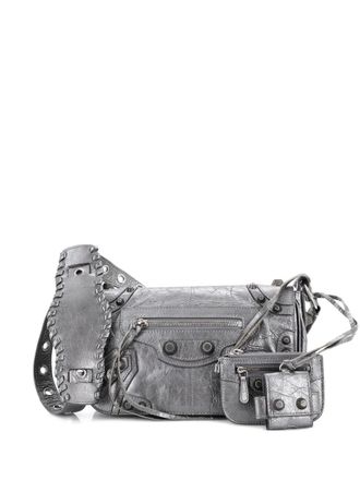 Balenciaga Le Cagole Giant Studs Full Flap Bag Leather XS crossbody bag - Silber
