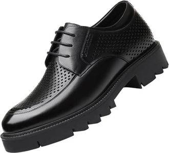 Generic Chaussures Oxford Invisibles Augmentant La Taille De 4 Cm, en Cuir Confortable, &Eacute;l&eacute;gantes pour Les Affaires, Mariages Et Soir&eacute;es,Black c,43 EU