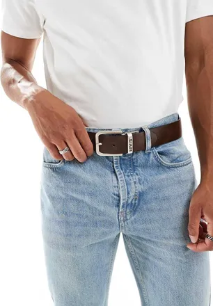 Levi's Wendbarer Lederg&uuml;rtel in Schwarz/Braun mit Logo-Schnalle-Multi