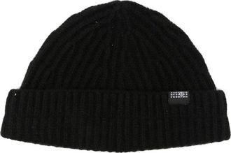 Maison Margiela Femme, Accessoires, Noir, Taille: S Ribbed Knit Beanie