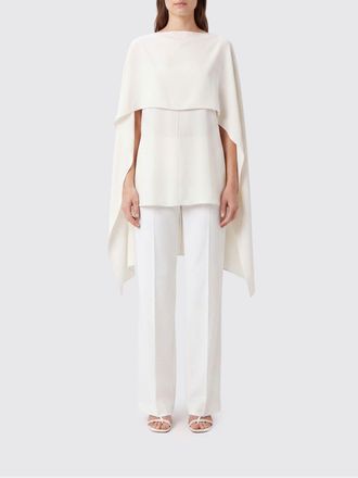 Alberta Ferretti Cape longue asym&eacute;trique en satin &agrave; manches courtes