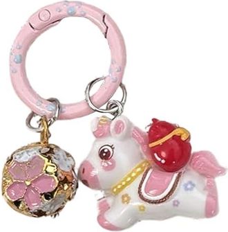 Generico Generico Porte-cl&eacute;s cheval, pendentif en r&eacute;sine du Nouvel An chinois 2026 - Charm animaux sacs avec porte-cl&eacute;s, pour &eacute;tudiantes femmes, voyage, &eacute;cole,
