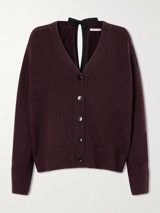 Maria McManus Cardigan Dos Ouvert En Cachemire Et Coton M&eacute;lang&eacute;s &Agrave; Noeud - Violet