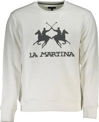 La Martina Homme, Sweatshirts et sweats &agrave; capuche, Blanc, Taille: XL SweaT-shirt Homme Blanc &agrave; Manches Longues