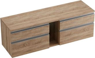 Vente-Unique Vente-unique - Meuble de salle de bain suspendu - Coloris naturel clair - 150 cm - magdalena ii