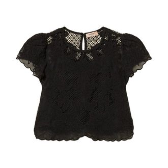 Twinset Femme, Blouses et Chemises, Noir, Taille: 36 FR Blouse en mousseline avec broderie