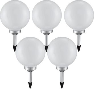 ETC Shop Solarleuchte Kugel Garten Kugelleuchte Solar LED Gartendeko Solarkugel für Außen 20 cm, Leuchtdauer ca. 6-8 Stunden, H 62 cm, 5er Set