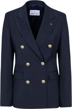 Manuel Ritz Femme, Vestes, Bleu, Taille: 44 FR Veste crois&eacute;e Slim-fit