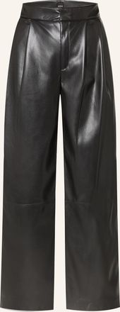 HUGO BOSS Hose Tadesa In Lederoptik schwarz