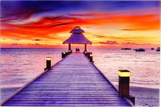 Mendler Glasbild T116, Wandbild Poster Motiv, 40x60cm - Steg