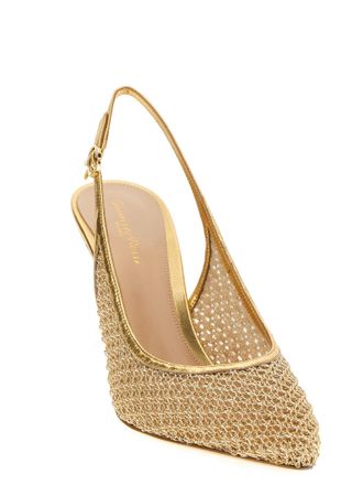 Gianvito Rossi Womens Nikki Slingback Heel Gold Lamb Leather