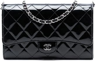 Chanel Hobo Bags - Classic Patent Wallet On Chain - Gr. unisize - in Schwarz - f&uuml;r Damen