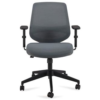 Amazon Basics Chaise de bureau ergonomique avec accoudoirs r&eacute;glables, soutien lombaire, chaise de bureau en maille, adapt&eacute;e au dos, montage facile, 63.5 x 58.4 x 91