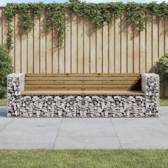 vidaXL Vidaxl - Banc de jardin design gabion 244x71x65,5cm bois de pin impr&eacute;gn&eacute;