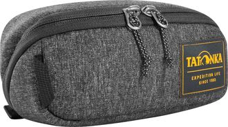 Tatonka Kulturbeutel Square Zip Pouch S (1L) - Aufklappbare Waschtasche mit 2 Reißverschluss-Netztaschen PFC/PFAS-frei - 8 x 19 x 7 cm (Black)