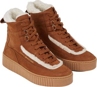 Tommy Hilfiger Essential Damen Schnürschuh Warmbootie Fw0fw07503 Niedriger Stiefel, Brown Natural Cognac, 38 EU