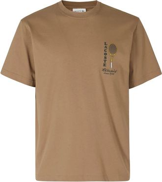 Lacoste T-shirt en jersey Th9991 - Homme - Tops - Beige - Taille: M
