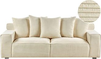 Beliani Sofa 3-Sitzer VISKAN Cord Hellbeige
