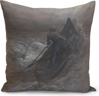 Fabulous Kissen Kissenbezug 40x40 cm Gustave Dore Zeichnung Nach dem Schiffbruch 1875