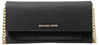 Michael Kors Jet Set Medium 2-in-1 Wallet on Chain Crossbody Bag, Sac &agrave; bandouli&egrave;re Femme, Mat&eacute;riel dor&eacute;/Noir, Taille Unique