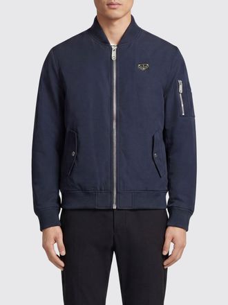 Philipp Plein Blouson bomber en tissu technique avec logo contrastant et fermeture zipp&eacute;e