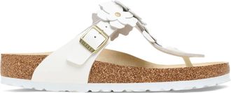 Birkenstock Sandales Gizeh Flower Embellishment Cuir Naturel BIRKENSTOCK